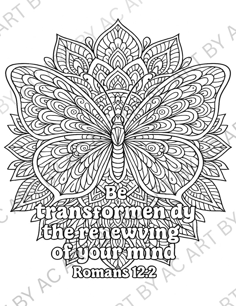 Bible Verse Mandala Coloring Pages: Christian Scripture Art Set of 5 ...