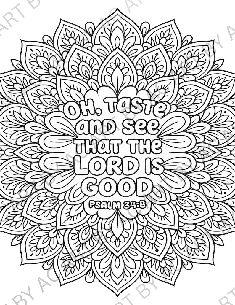 Bible Verse Mandala Coloring Pages: Christian Scripture Art Set of 5 ...