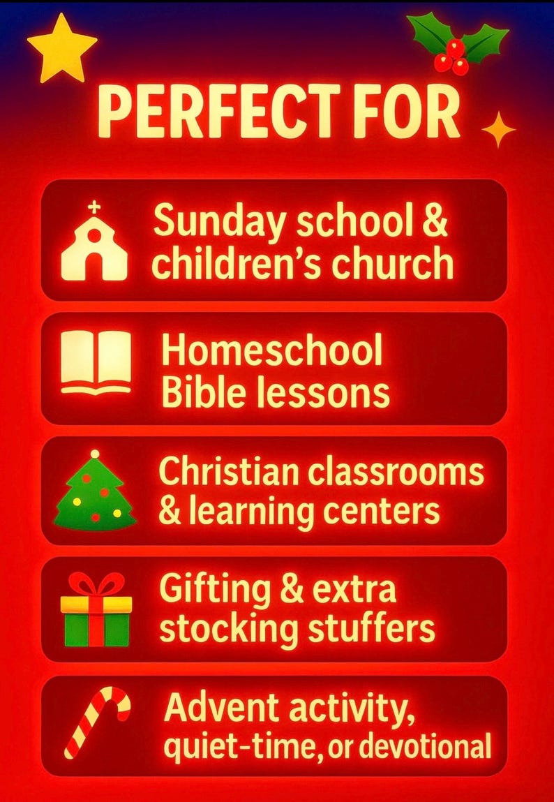 30 Christian Christmas Bible Themed Kids Coloring Pages - Etsy