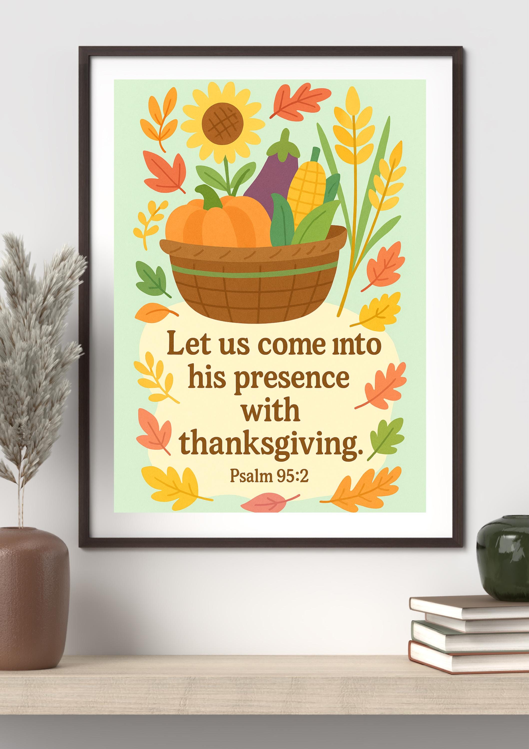 Fall Thanksgiving Christian Scripture Print: Food Basket (digital ...
