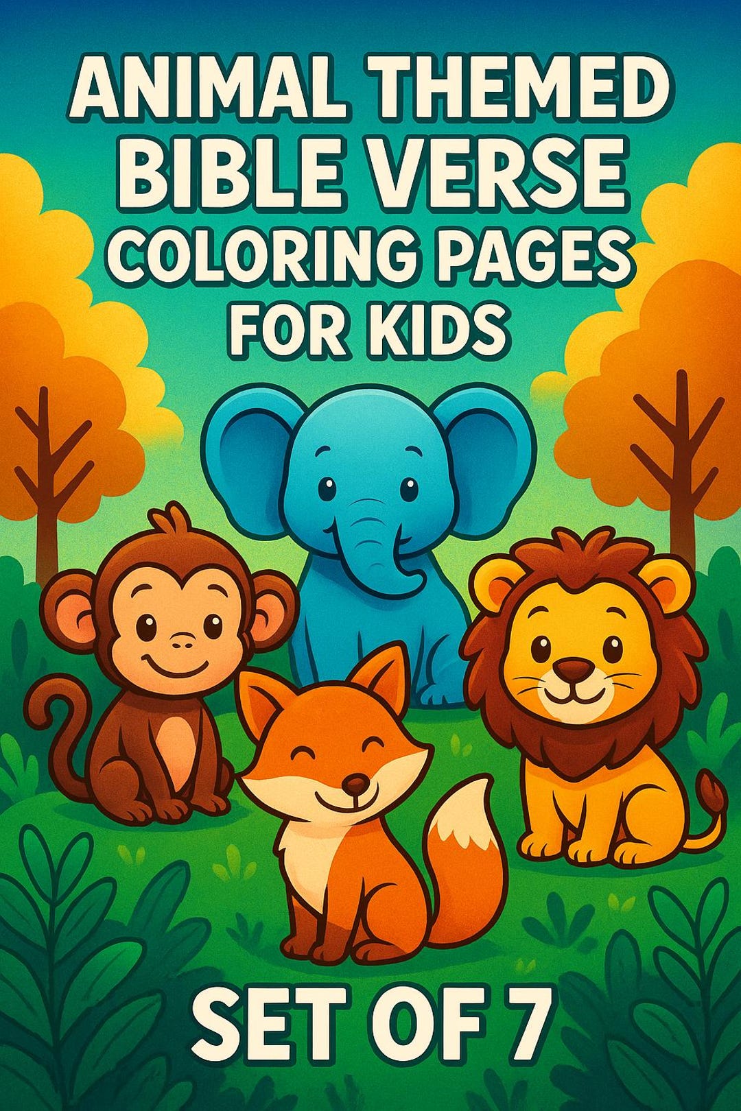 7 Animal Bible Verse Printable Coloring Pages - Etsy UK