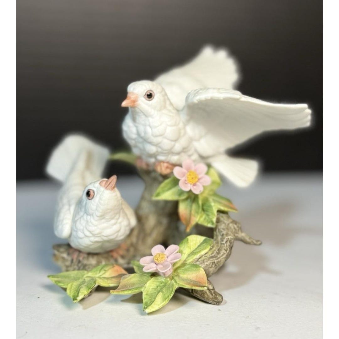 Vintage 1983 Lefton Pair of Doves on a Branch Figurine 03831 ...