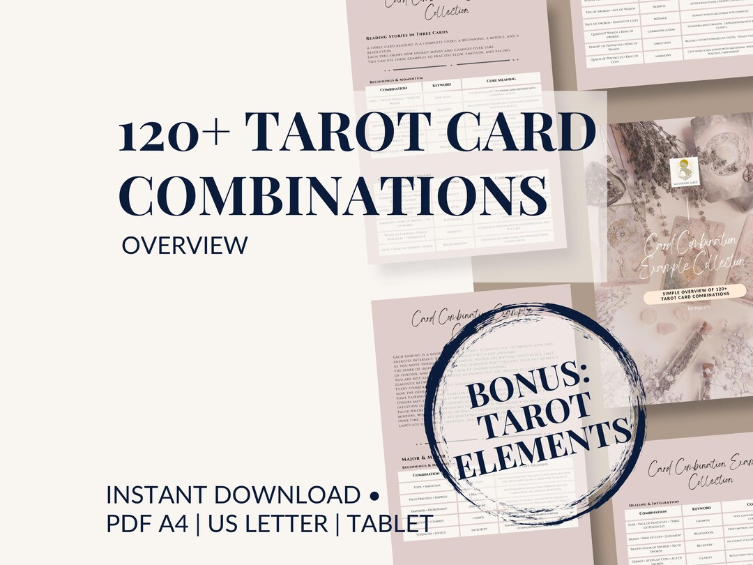 120+ Tarot Card Combinations Overview • Major + Minor + Same & Cross ...