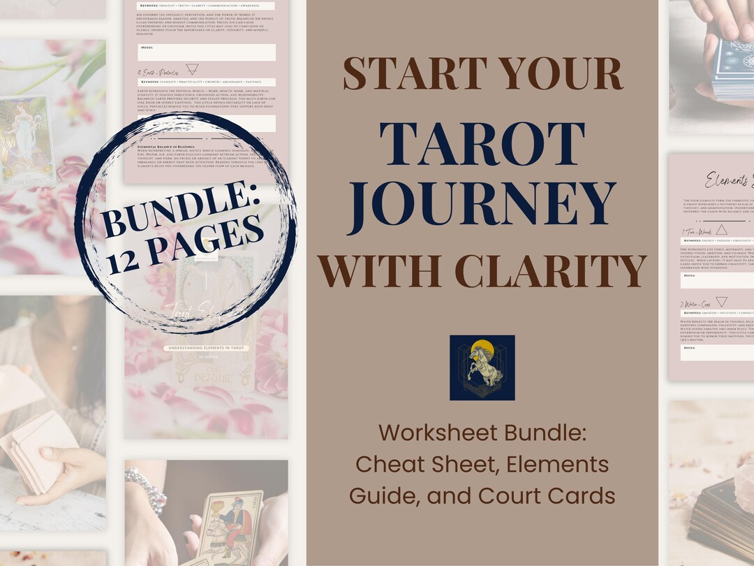 Tarot Beginner Starter Pack • Cheat Sheet + Elements + Court Cards ...