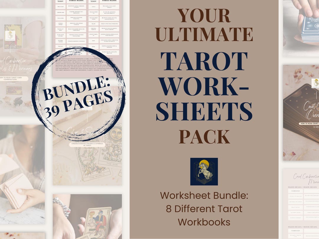 Ultimate Tarot Study Bundle • 8 Printable Worksheets + Bonuses • PDF A4 ...