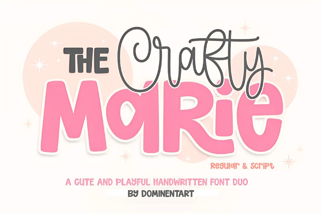 The Crafty Marie Font Duo OTF TTF | Playful Handwritten Script + Bold ...