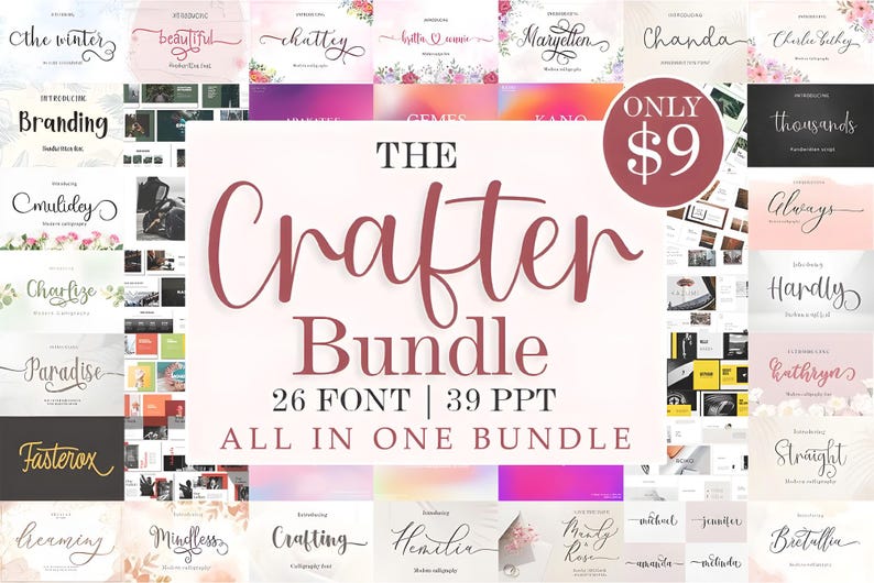 Crafter Font Bundle – Script Fonts OTF TTF | Handwritten Calligraphy ...