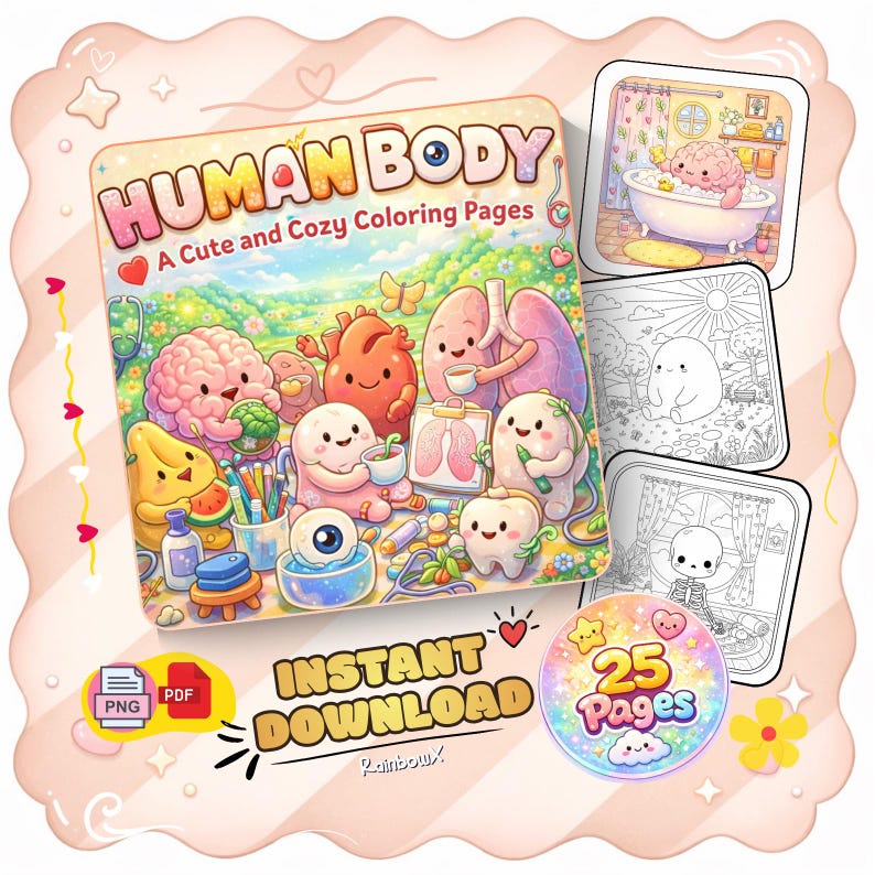 Human Body Coloring Book for Kids – Anatomy Learning Pages (PDF ...