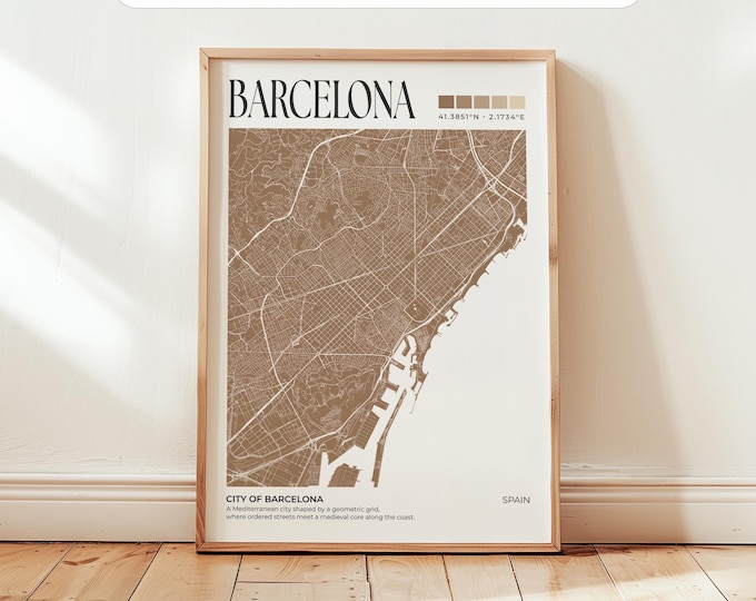 1900 Antique Large City Map of BARCELONA, CATALUNYA, SPAIN. 124 Years ...