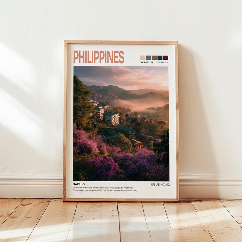 Baguio Travel Print: Philippines Art Poster, South East Asia Wall Art ...
