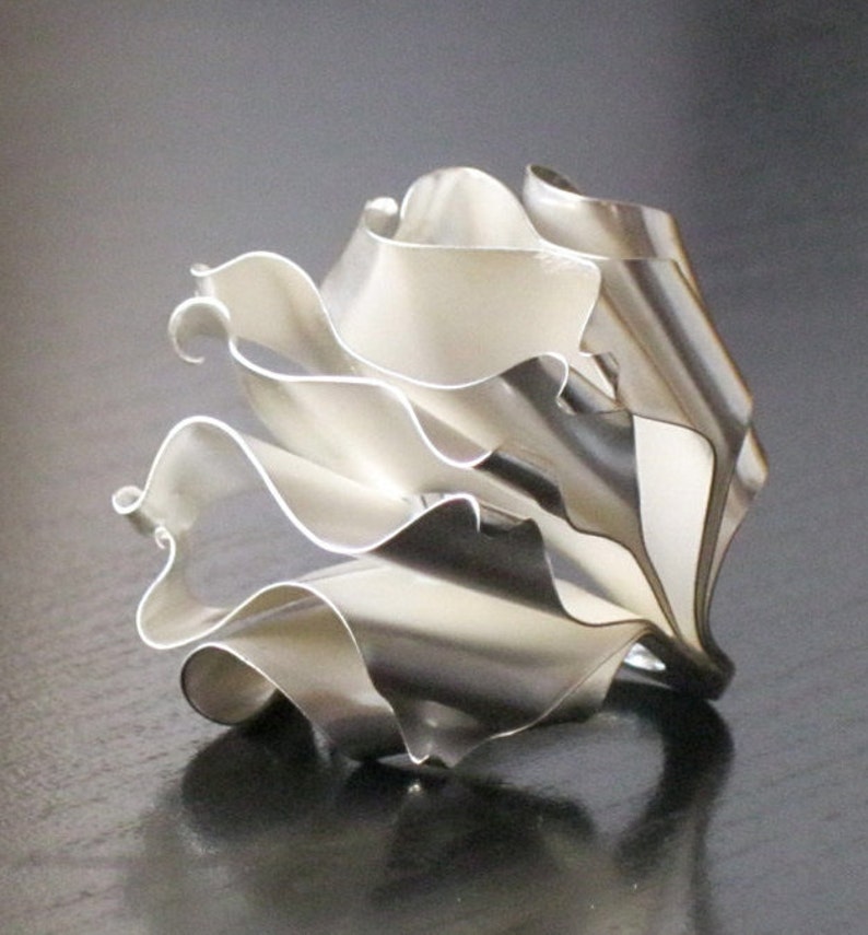Unique Eye-catching Silver Ring Paper Sculpture Contemporary - Etsy