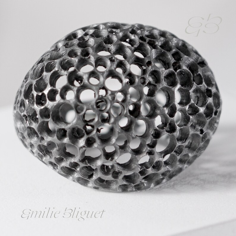 Fair Silver Pendant Black Oxidised Silver Neck Art Piece Volcanic ...
