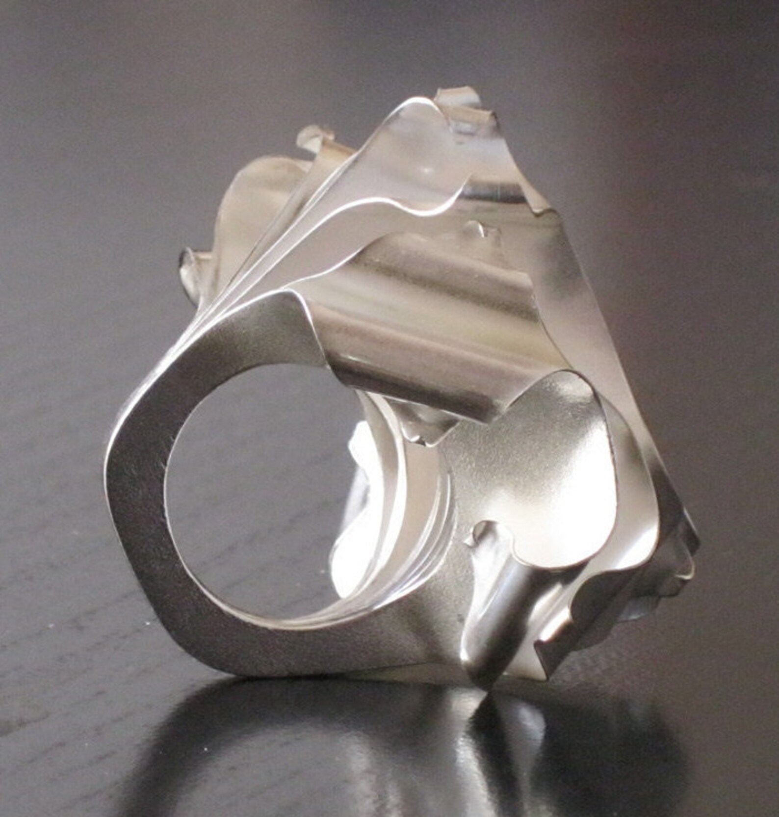 Unique Eye-catching Silver Ring Paper Sculpture Contemporary - Etsy