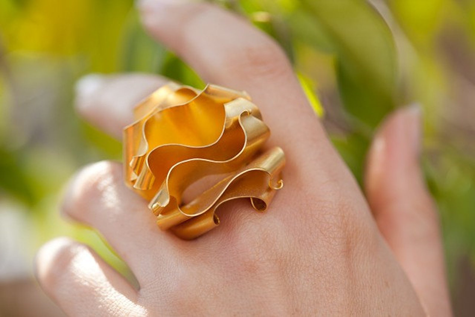 Unique Gold Ring Fairmined Solid Gold Sculptural Ring | Etsy