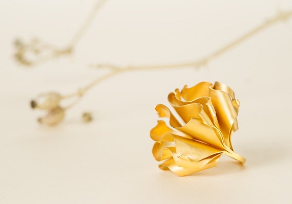 Unique Gold Ring Fairmined Solid Gold Sculptural Ring - Etsy