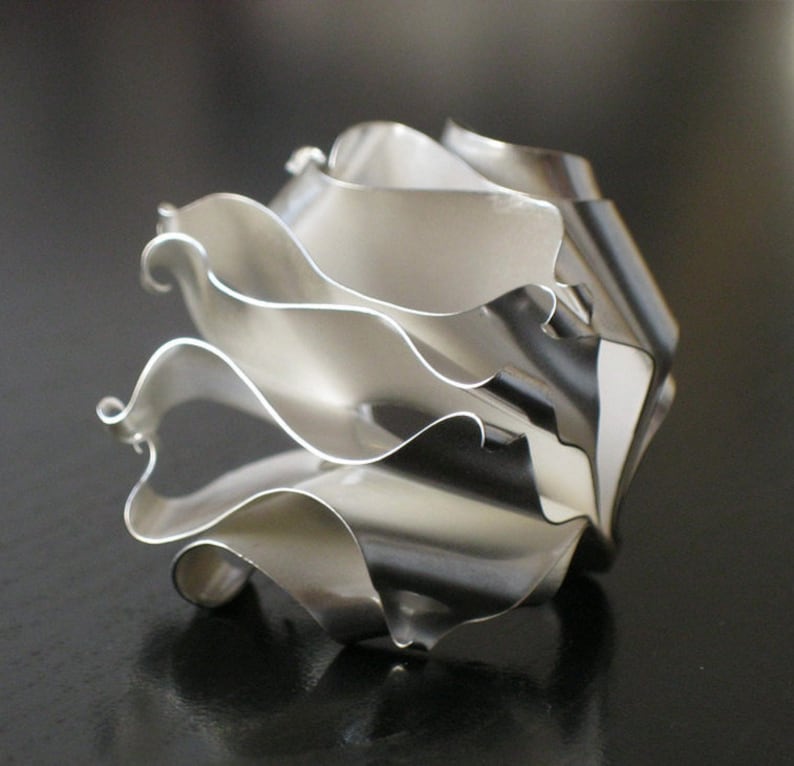 Unique Eye-catching Silver Ring Paper Sculpture Contemporary - Etsy