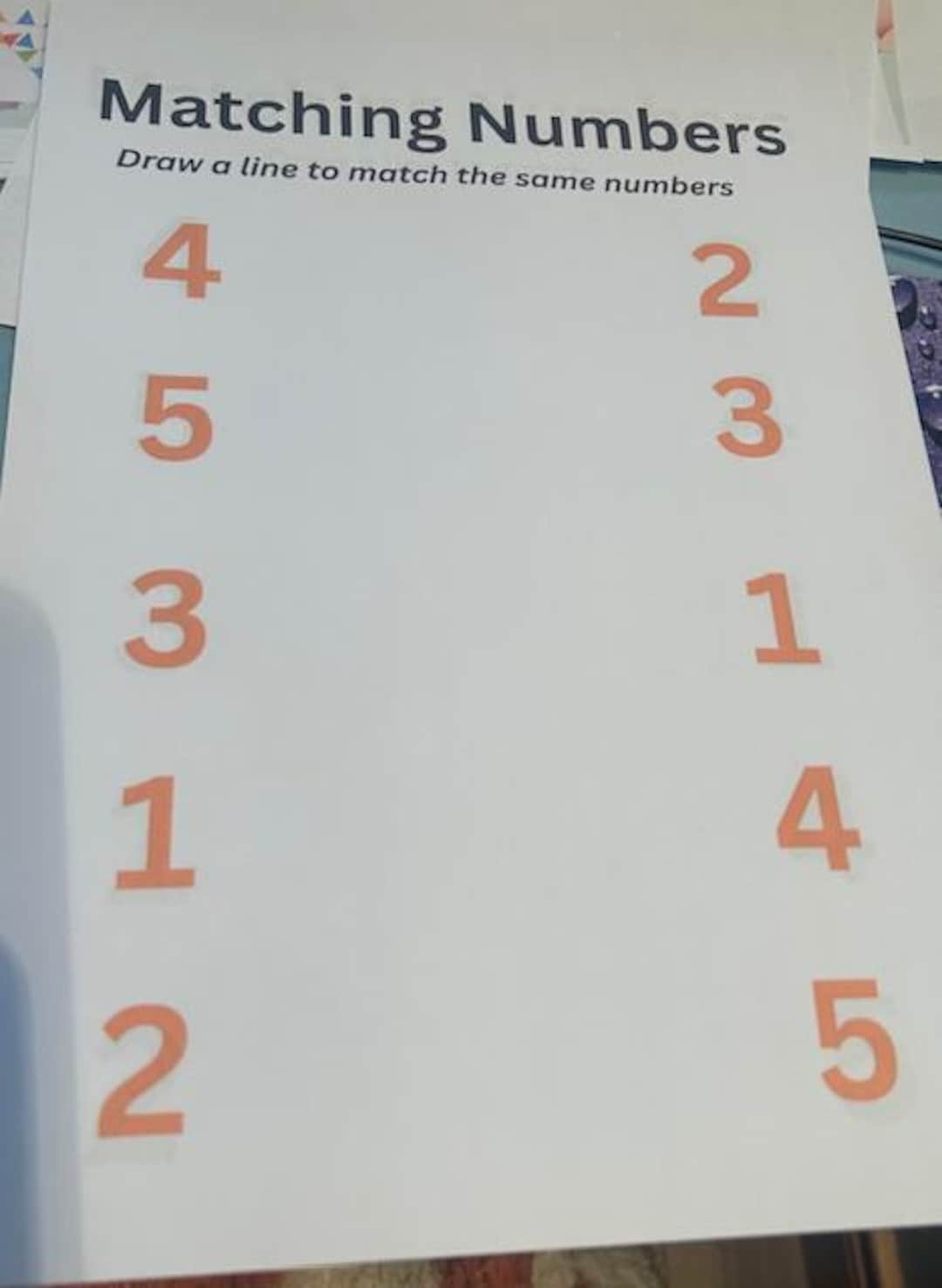 Matching Numbers 1-5 - Etsy