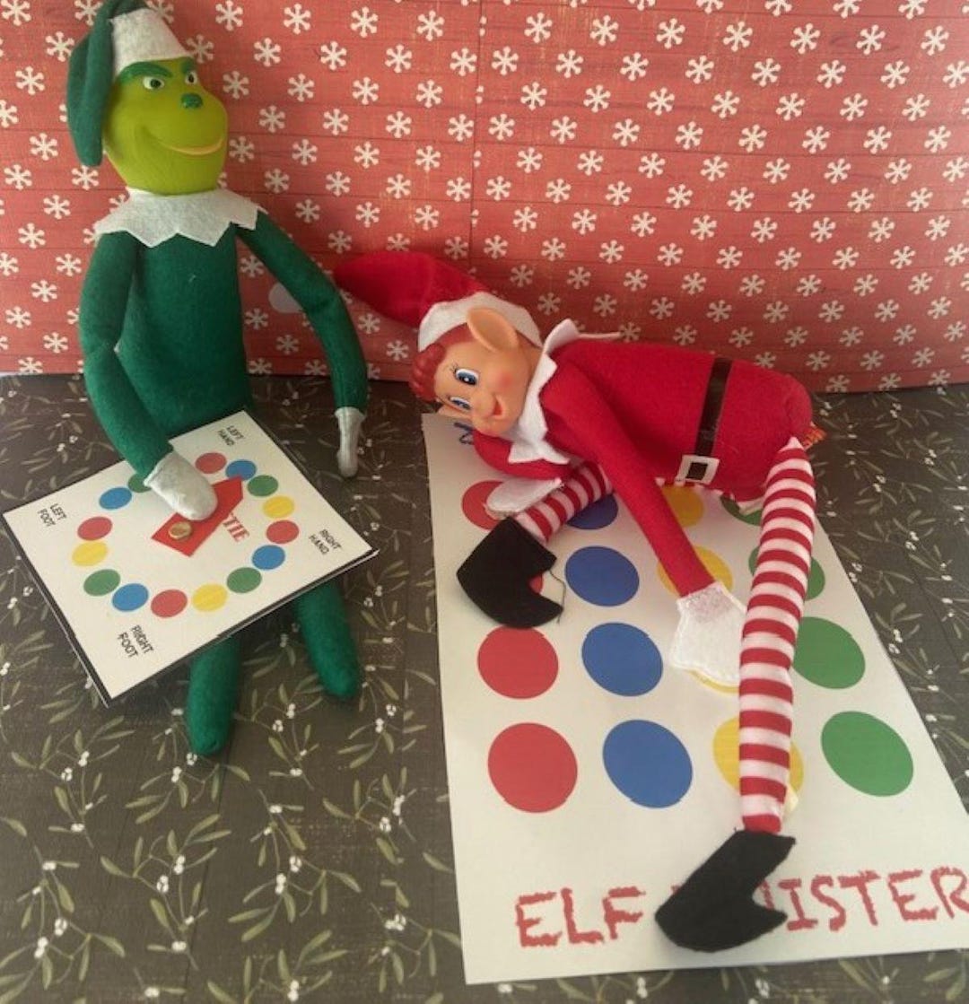 Elf Twister Fun Prop Set: Twister Mat and Handmade Spinning Dial - Etsy