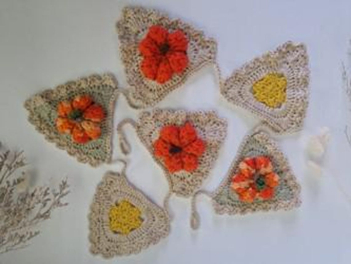 Pumpkin Granny Triangle Pattern - Etsy