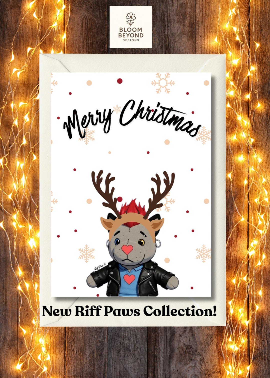 5x7 Printable Merry Christmas Riff Paws Card Digital Download - UK ...