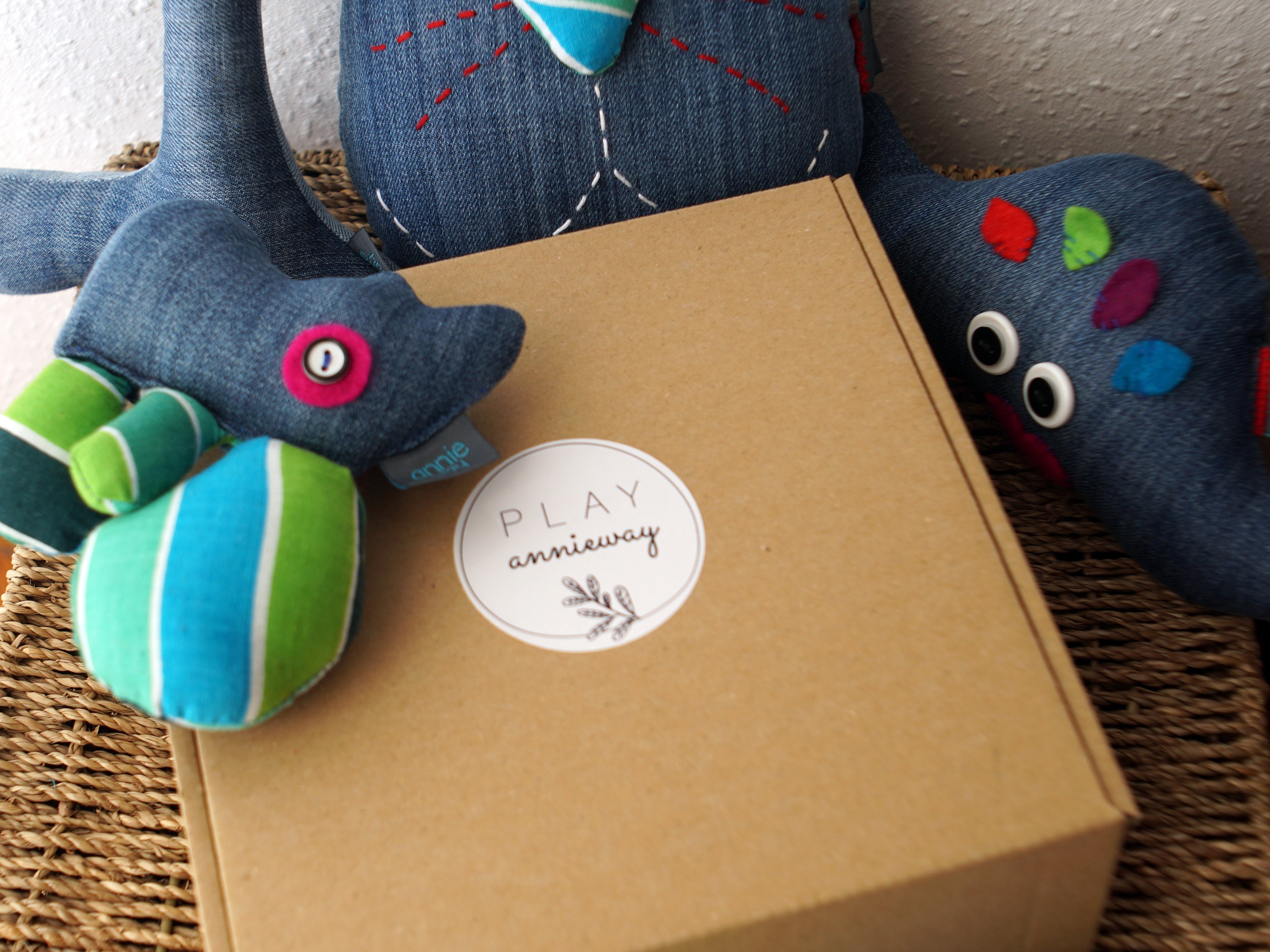 Handmade Upcycled Toy, Denim Cotton Fabric and Felt. Minimalist Design ...