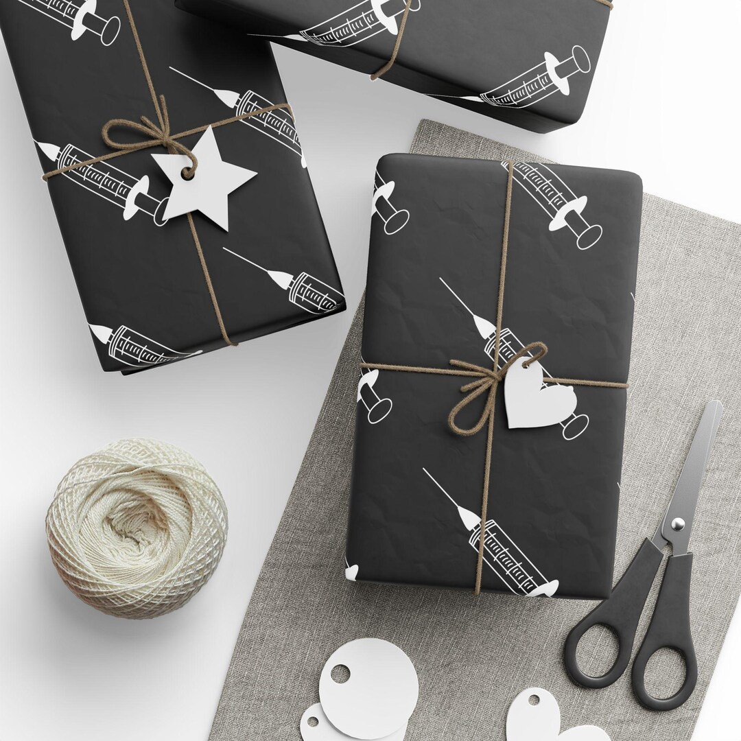 Syringe Wrapping Paper – Aesthetics Nurse Gift Wrap – Healthcare Theme ...
