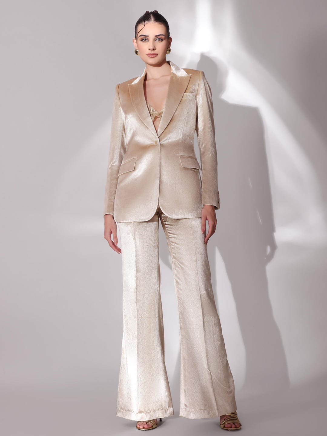 Women Velvet Blazer & Pants Set | Statement Evening Co-ord | Holiday ...