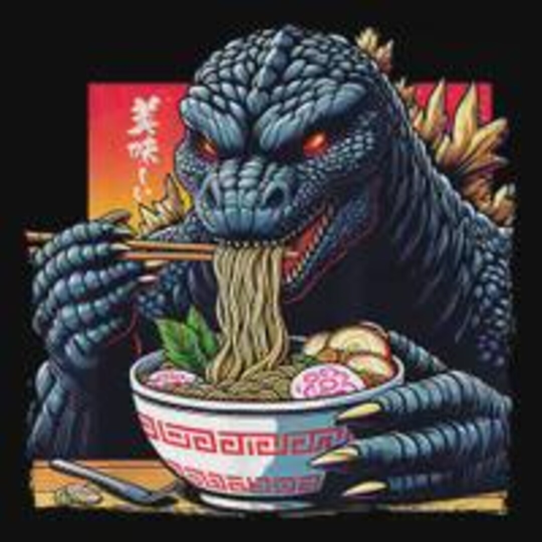 Godzilla Ramen PNG – Japanese Monster T-shirt Design (digital Download ...