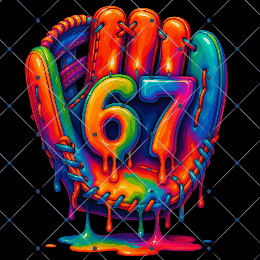 Ice Cream Drip Number 67 PNG | Rainbow Sports Design (digital Download ...