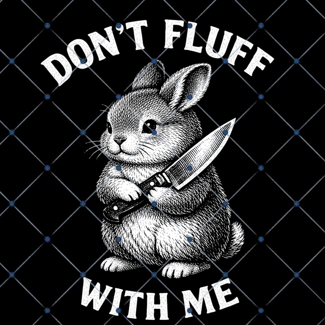 Don't Fluff With Me Bunny PNG, Vintage Rabbit With Knife (digital ...