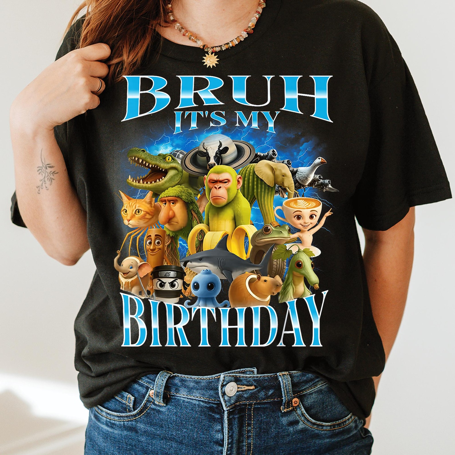 Funny Brainrot Meme Birthday PNG, Chaotic Characters Graphic (digital ...