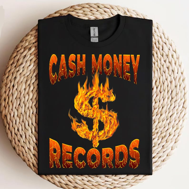 Cash Money Records Flaming Dollar Sign PNG, Rap Hip Hop Retro Logo ...