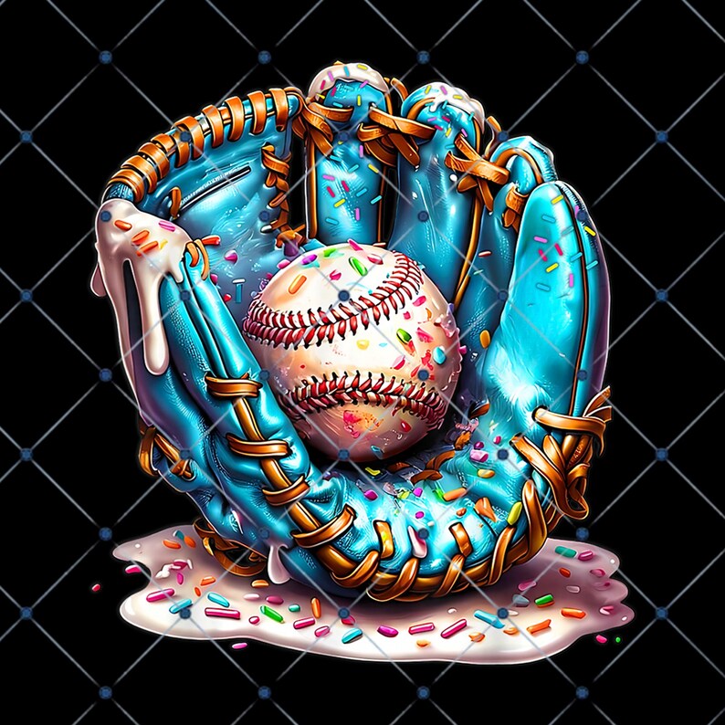 Ice Cream Baseball Glove Drip PNG, Kids Sports Graphic (digital ...