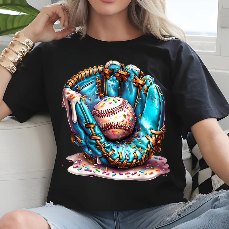 Ice Cream Baseball Glove Drip PNG, Kids Sports Graphic (digital ...