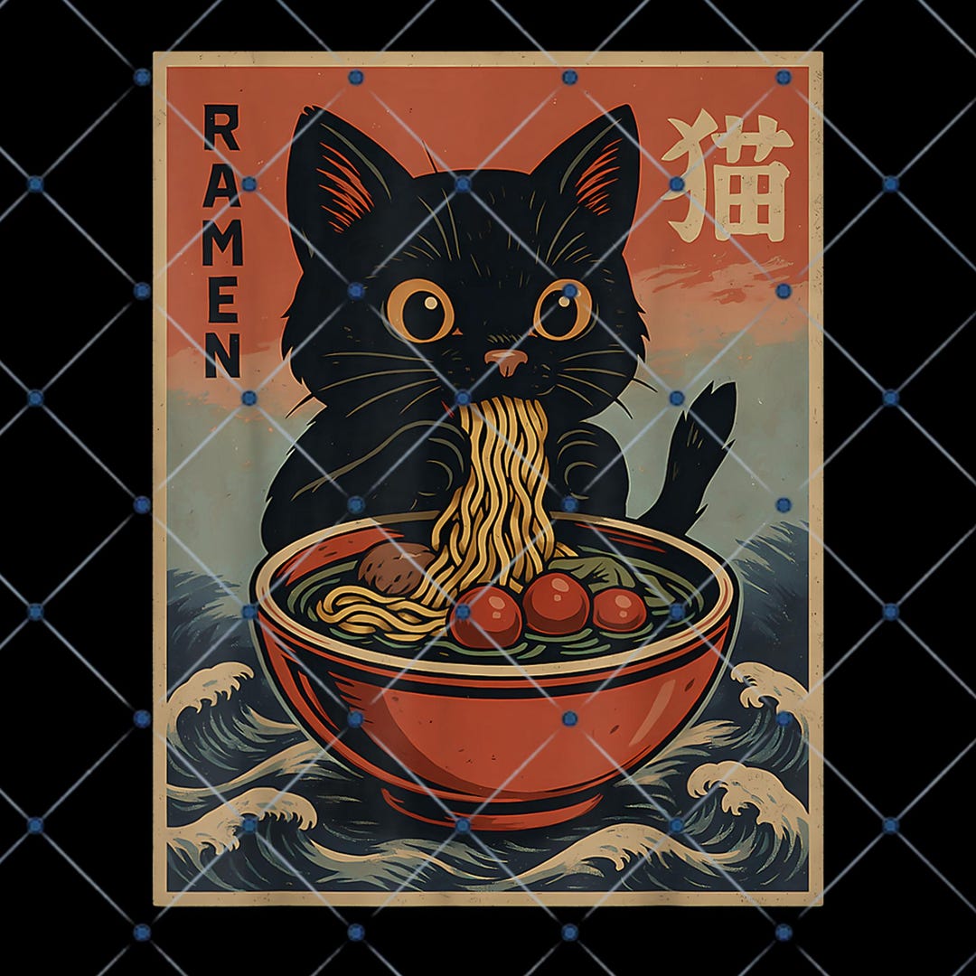 Kawaii Cat Ramen PNG • Japanese Anime Meme (300 DPI) - Etsy