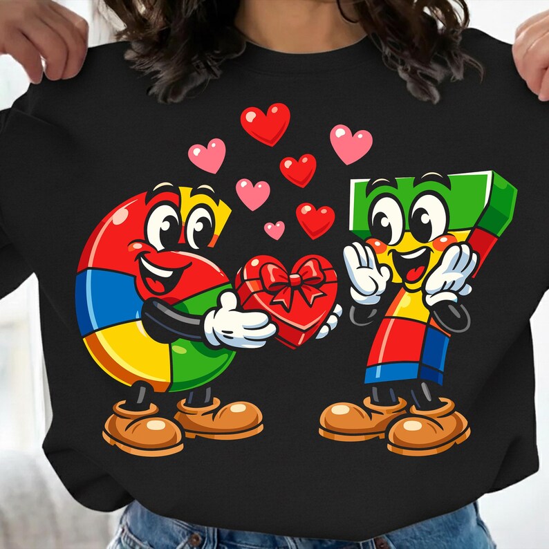 6 7 Valentine PNG, Gen Alpha Meme Design, Cute Six Seven Cartoon Hearts ...