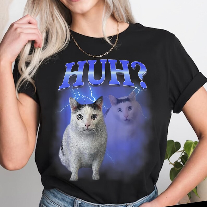 Huh Silly Cat Meme PNG - Funny Dank Bootleg Cat Design for Women, Men ...