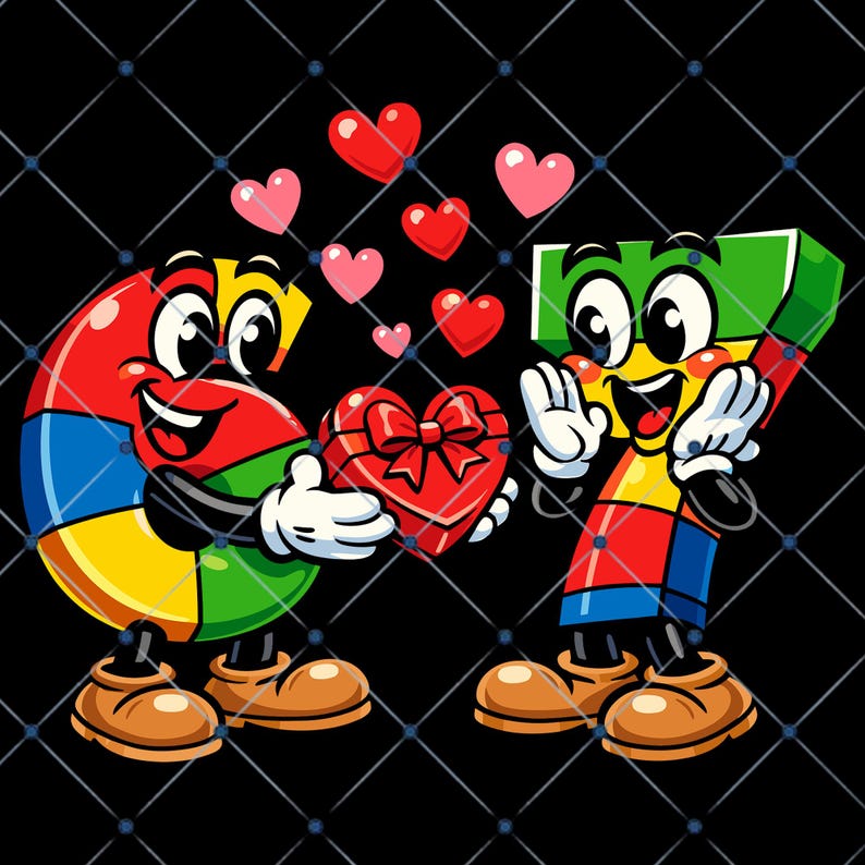 6 7 Valentine PNG, Gen Alpha Meme Design, Cute Six Seven Cartoon Hearts ...