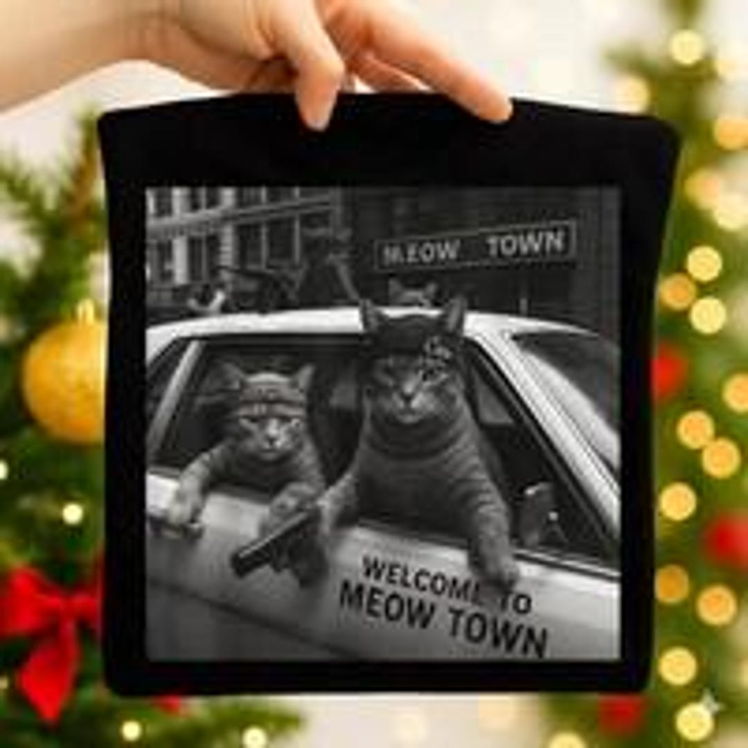 Meow Town Gangster Cats PNG | Funny Cat Meme Design | Vintage Mafia Cat ...
