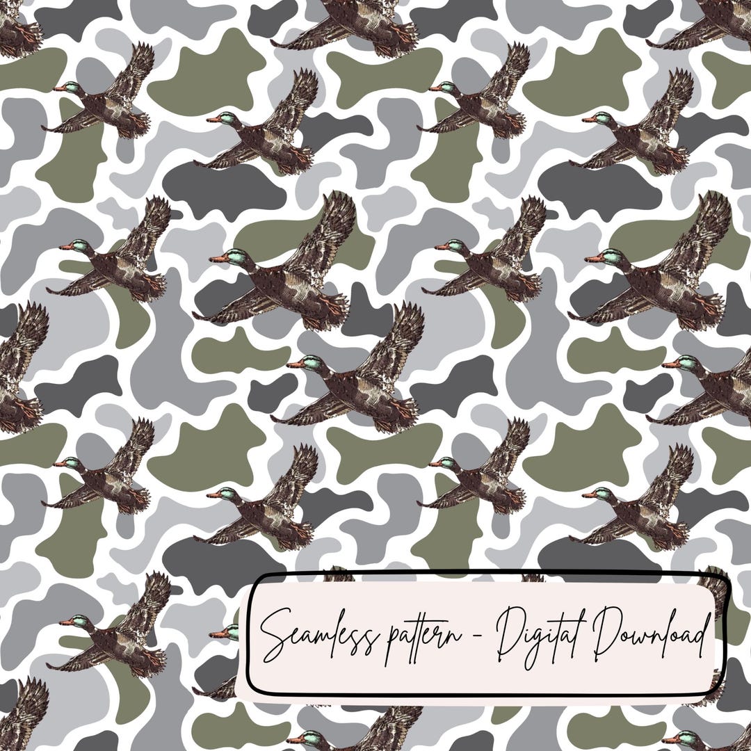 Duck Hunting Seamless Pattern, Mallard Camo Waterfowl Outdoor Digital Paper Download - Etsy