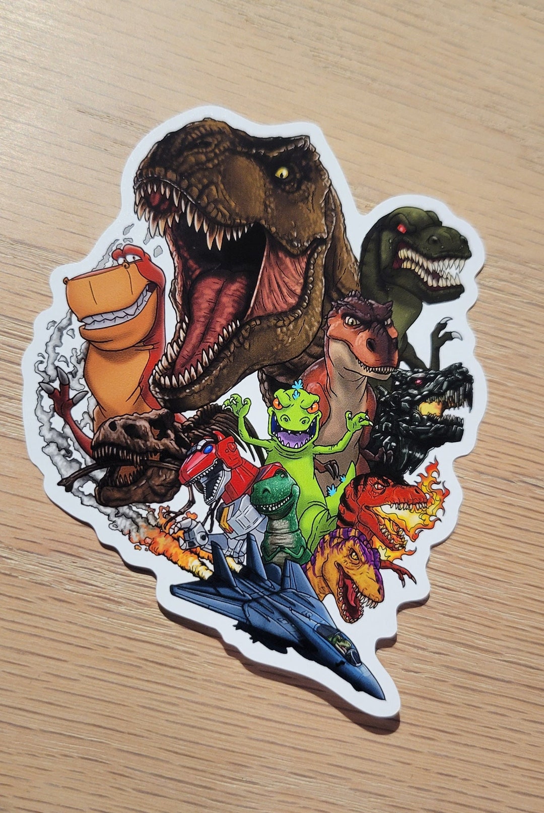 Famous T-rex Tyrannosaurus Rex Dinosaur Mash-up Fan Art Sticker - Etsy