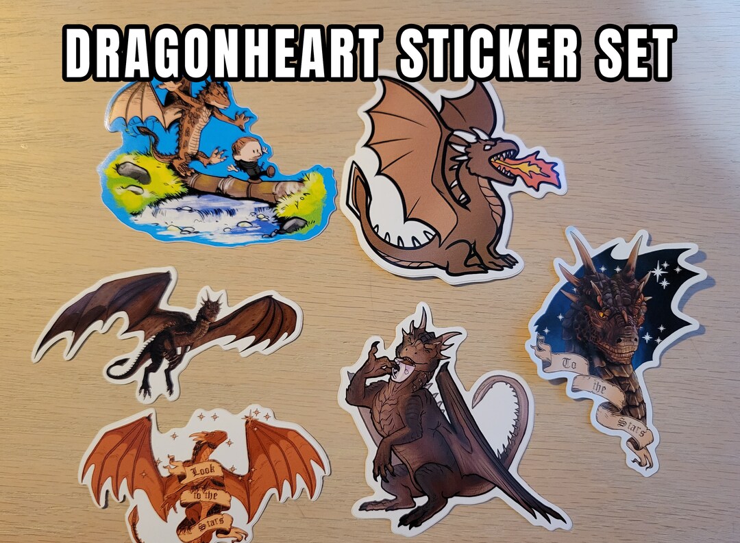 STICKER SET -- Dragonheart Draco Dragon Sean Connery Fan Art Stickers ...