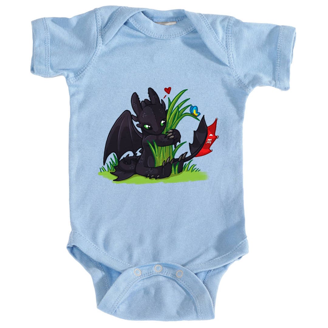 ONESIE SNAPSUIT Chibi Dragon Loves Grass - Etsy