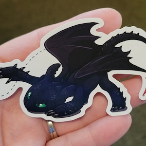 Toothless and Light Fury Vinyl Gloss Waterproof Medium Sized Sticker ...
