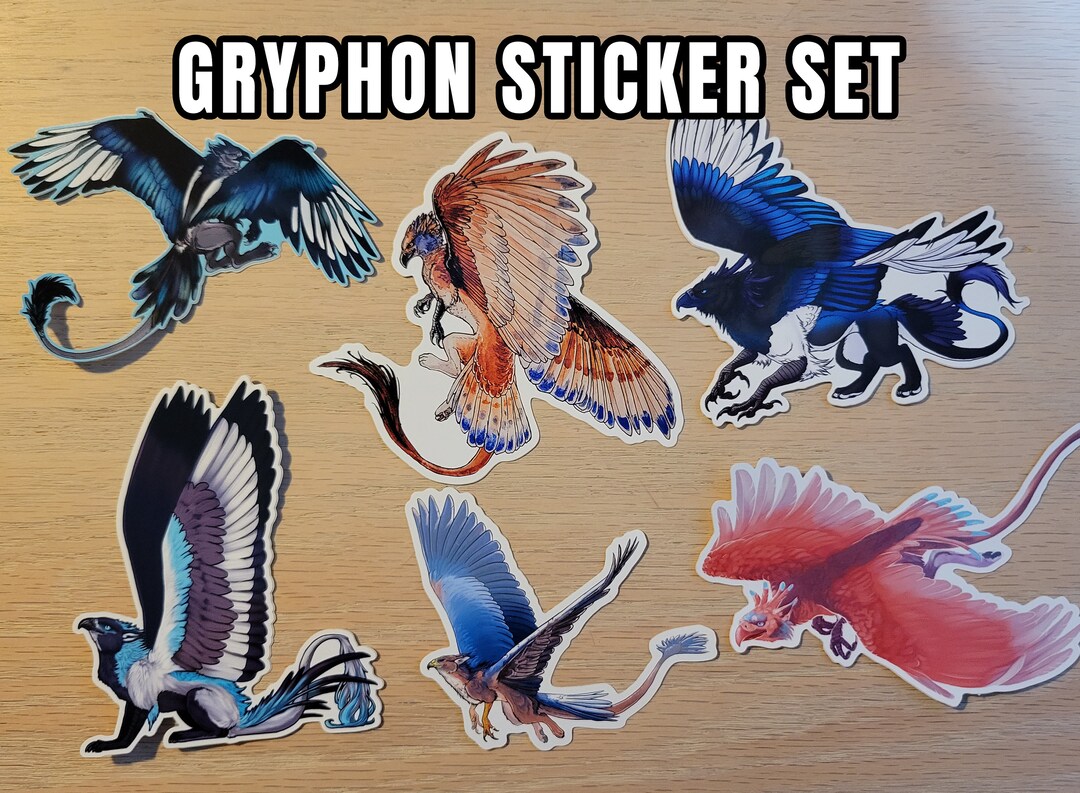 STICKER SET -- Fantasy Gryphon Griffon Flying Stickers - Etsy