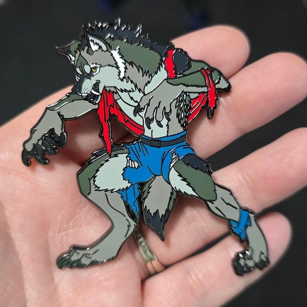 Werewolf Pin - Etsy
