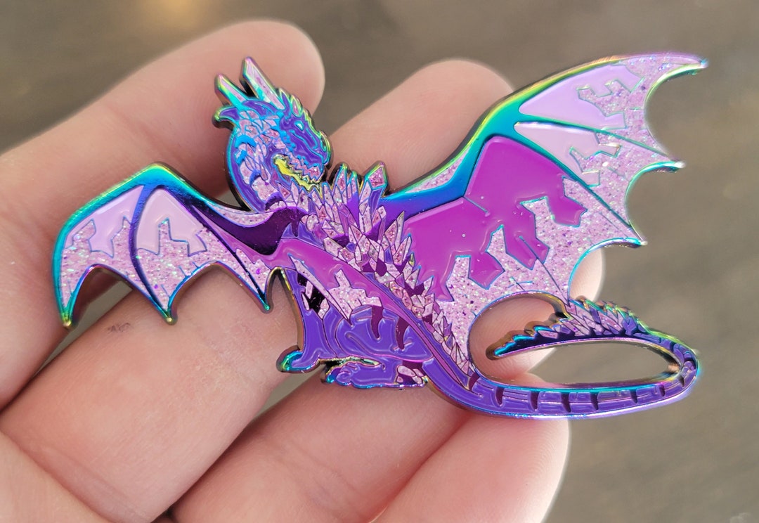 Elemental Crystal Gem Rainbow Magical Dragon Fantasy Enamel Pin - Etsy