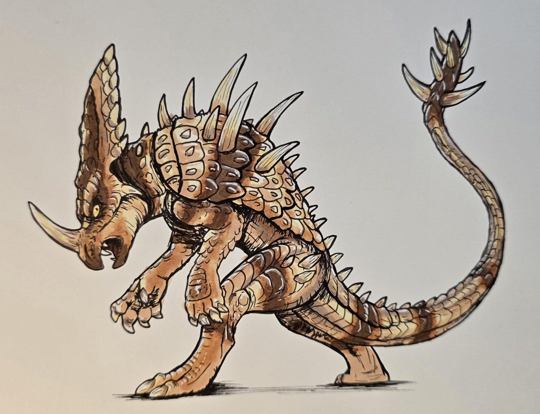 ORIGINAL ARTWORK -- Armadon Primal Rage SNES Arcade Fighting Video Game ...