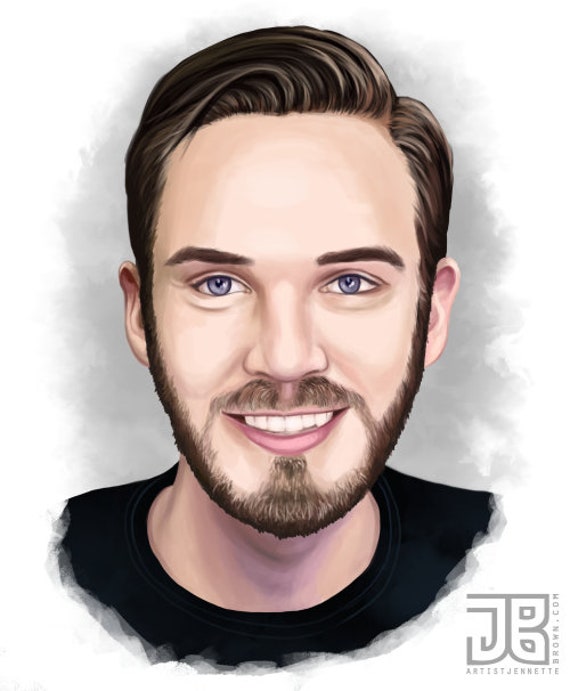 Felix PewDiePie YouTuber Realistic Portrait Painting Fan Art | Etsy