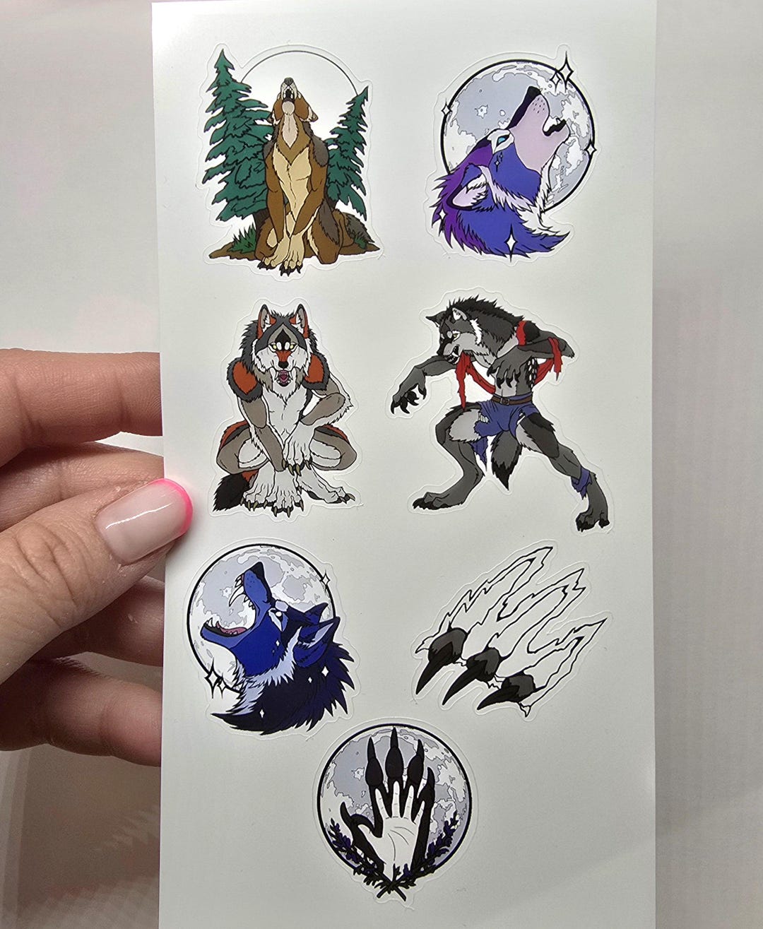 MINI STICKER PACK - Werewolf "moonlit Dreams" Collection Lycan Anthro ...